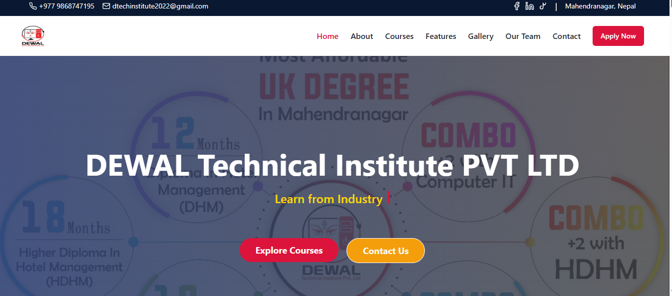 Best Hotel Management Institute in Mahendranagar | DEWAL Technical ...